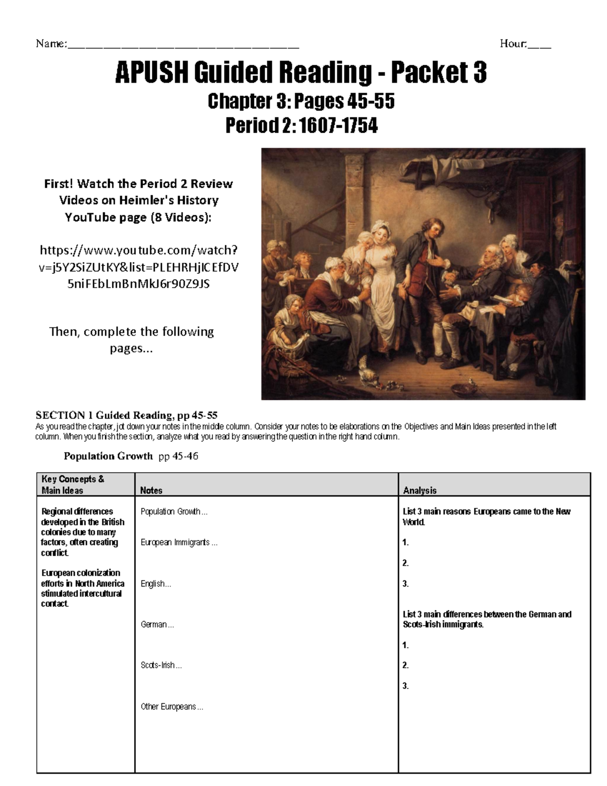 3 Apush Summer Assignment Packet pg45 55 - Name ...