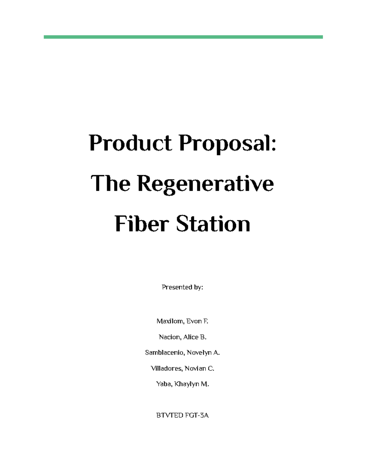 BTVTED FGT-3A Regenerative Fiber Station Product Proposal - Studocu