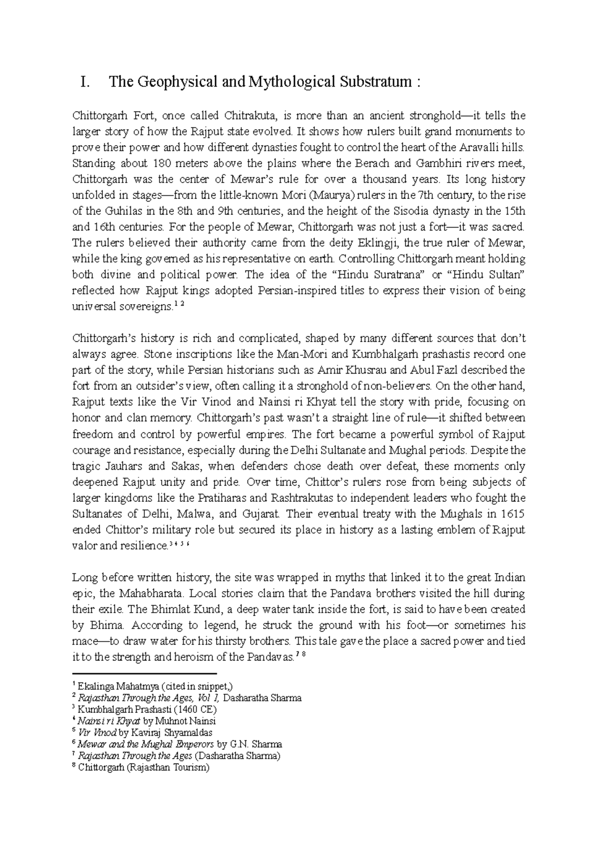 Chittorgarh Fort: A Historical Study (Chapter 2) - Studocu
