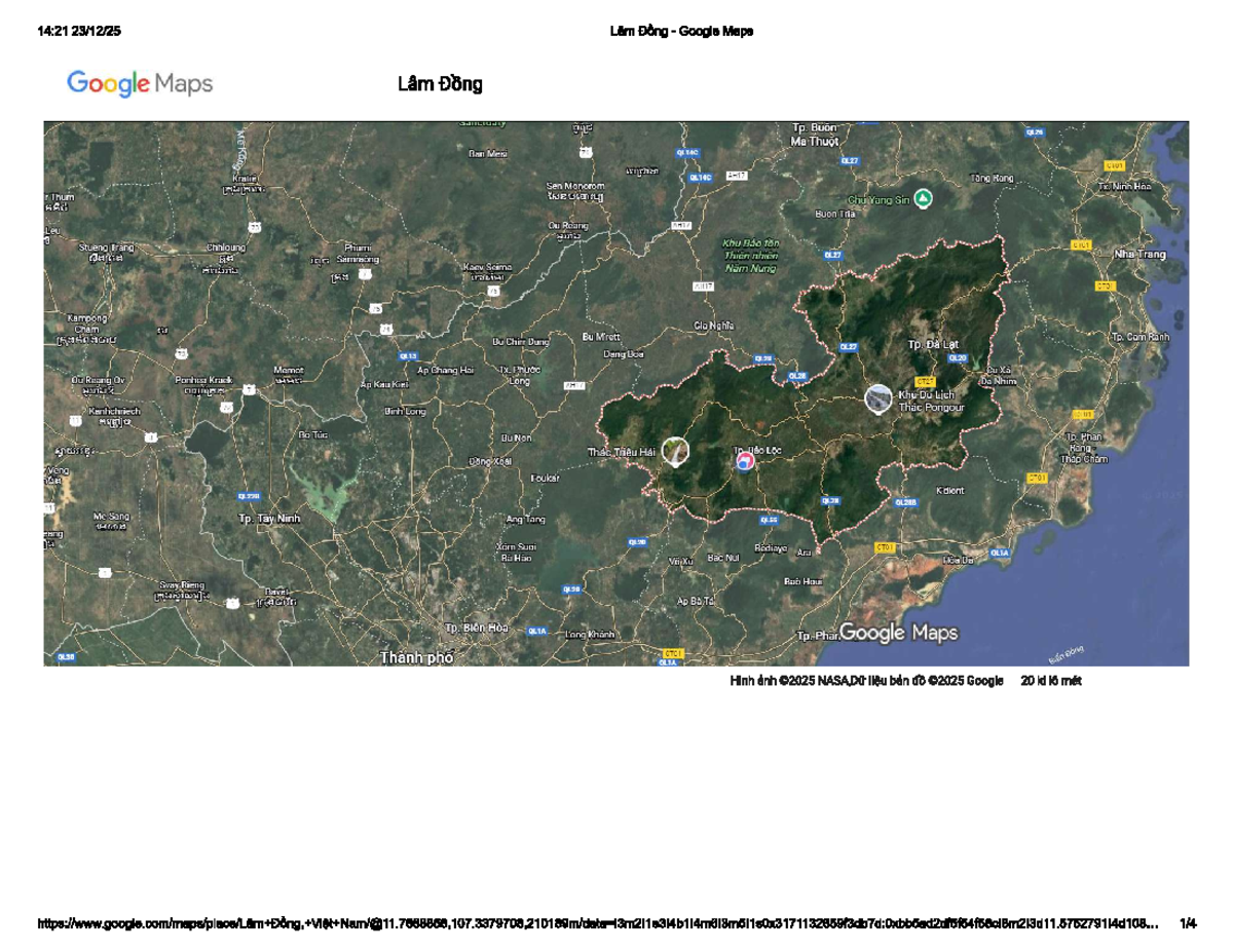 LĐ - Google Maps Overview of Lâm Đồng Province - Studocu