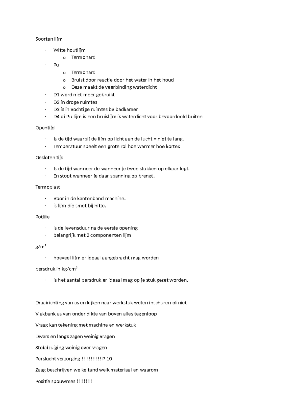 Wat te Kennen voor Examen en Toets Verspaning (D1-D67) - Studocu
