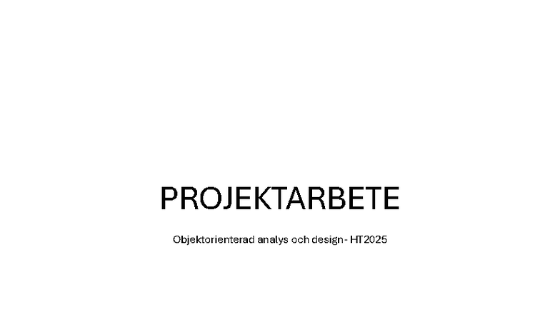 HT2025 Grupp 103 - Projektarbete: Lånesystem och Bokhantering - Studocu