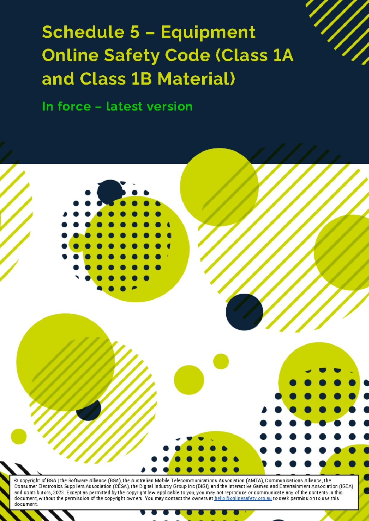 AU OSA Phase 1 Equipment Online Safety Code (Class 1A & 1B) - June 2023 ...