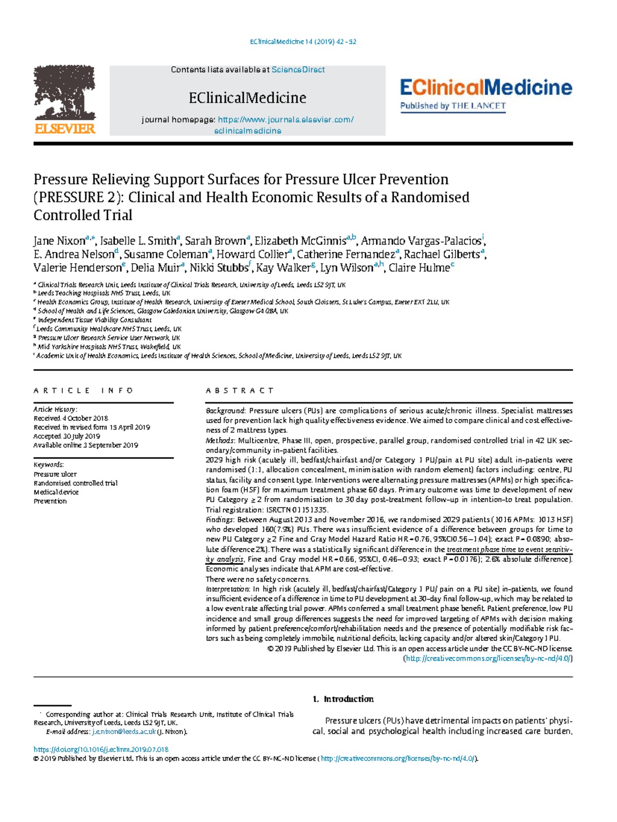 Pressure Relieving Support Surfaces for Pressure Ulcer Prevention ...
