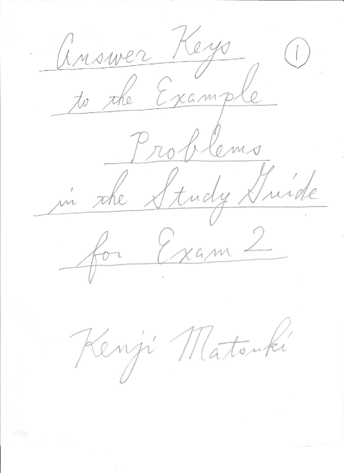 Answer Keys for Example Problems in Study Guide for Exam 2 - Studocu