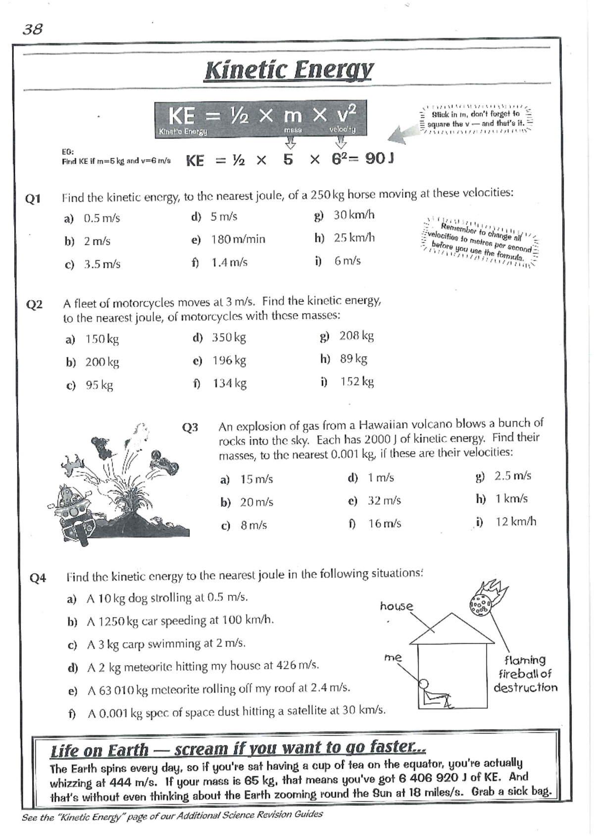 Kinetic Energy Calculations and Practice Problems - Physics 101 ...