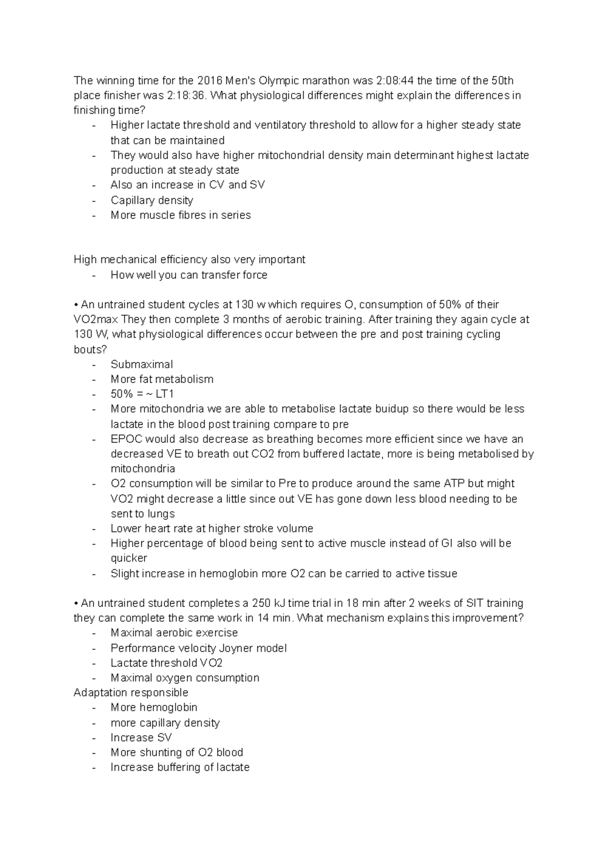 Physiological Factors Influencing Marathon Performance: 235 Sample ...