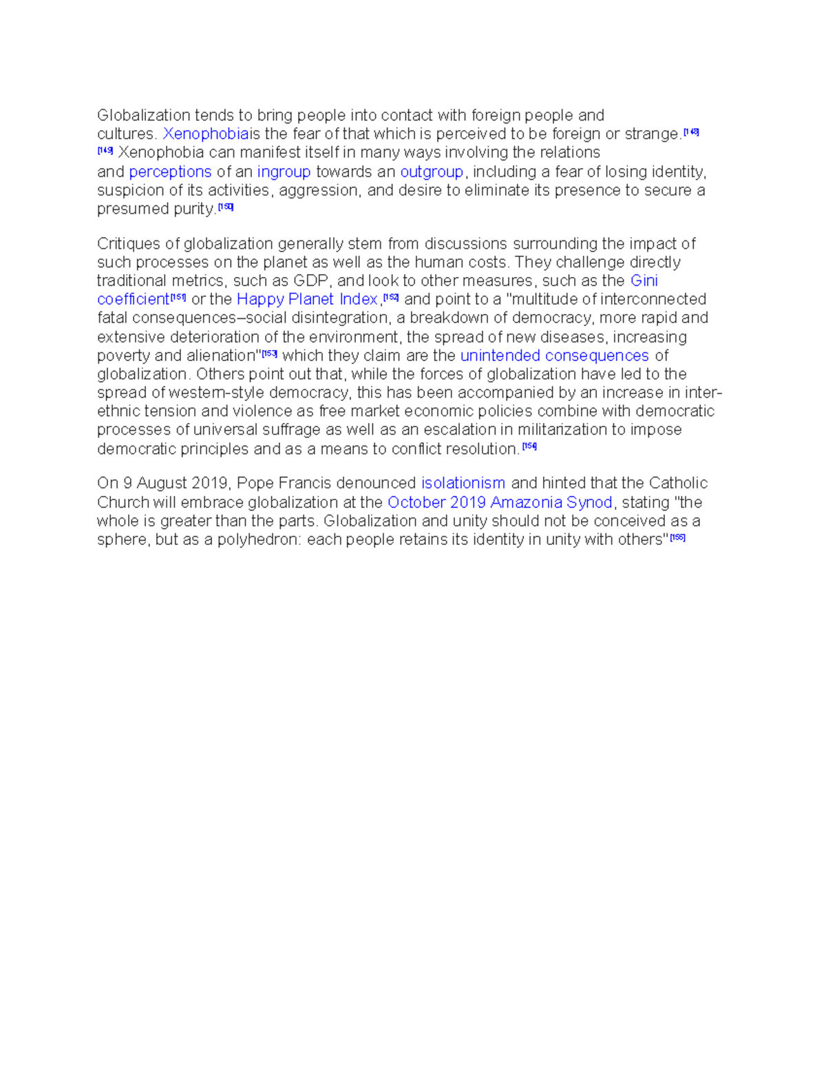 Globalization and Xenophobia: Impacts and Critiques on Society - Studocu