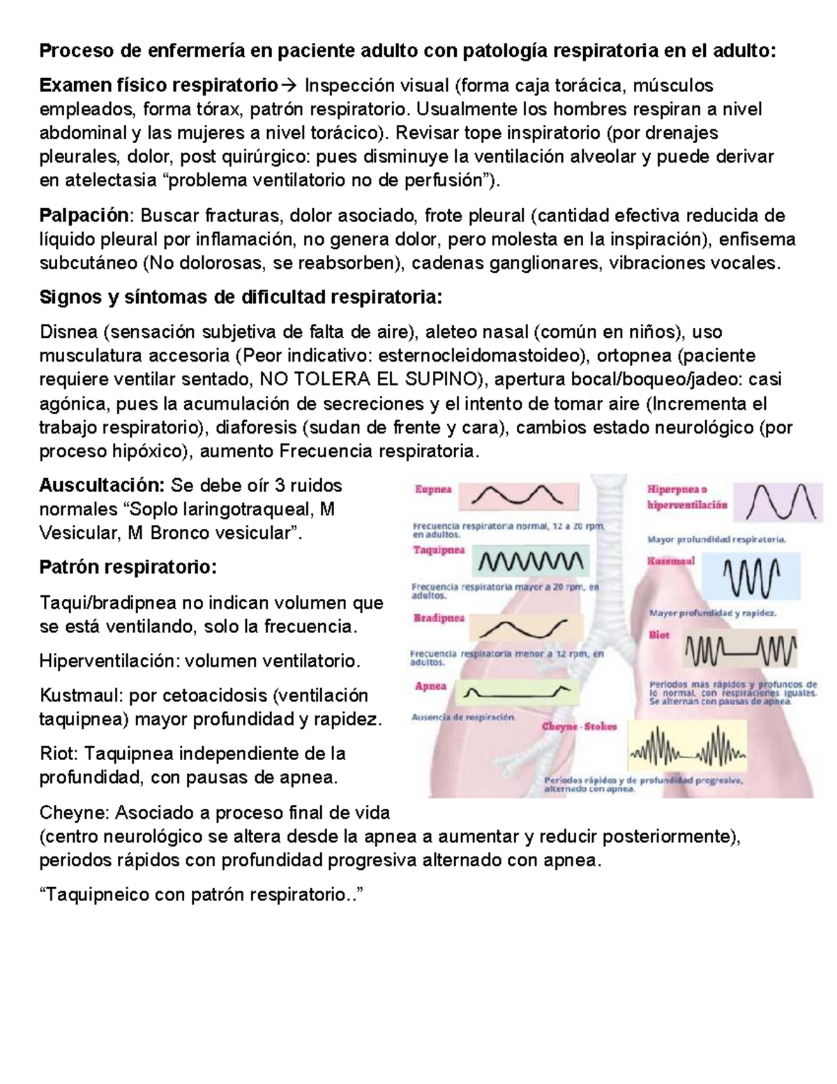 Proceso de Enfermería en Paciente Adulto con Patología Respiratoria ...