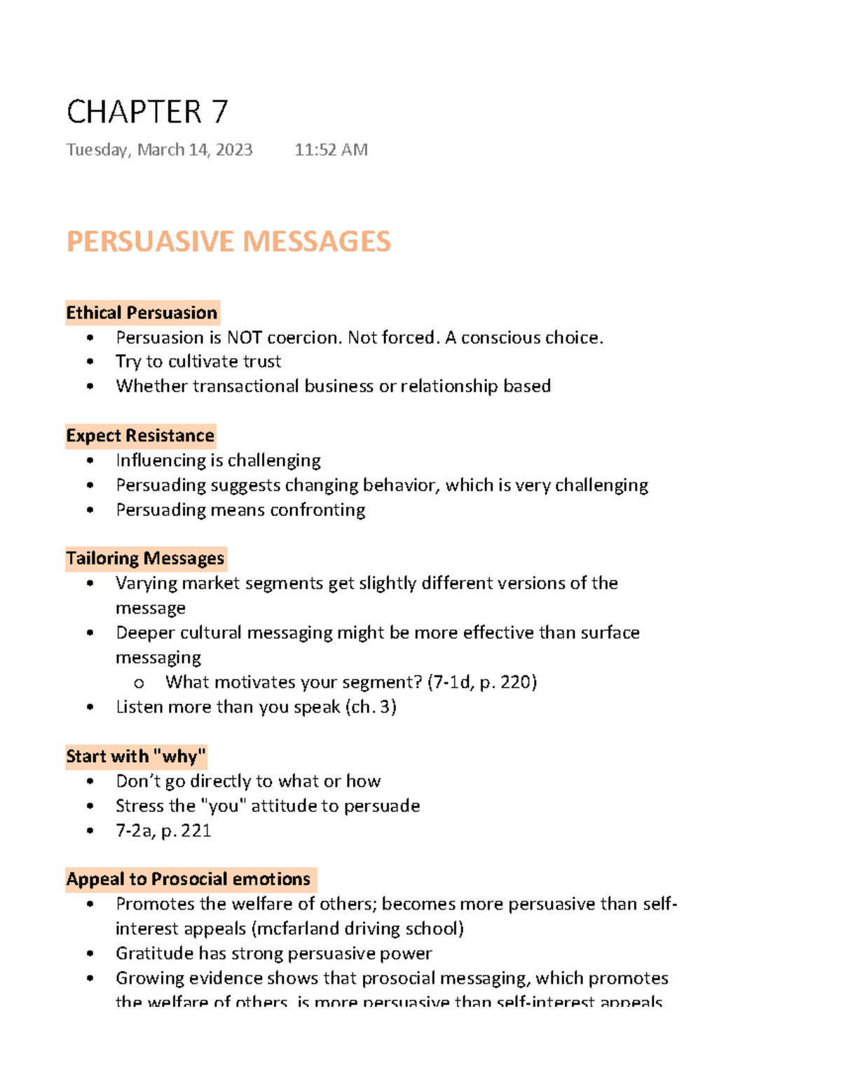 Chapter 7: Understanding Persuasive Messages and Techniques - Studocu