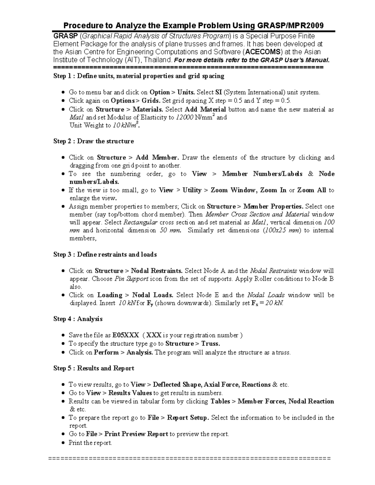Grasp Procedure - Procedure to Analyze the Example Problem Using GRASP ...