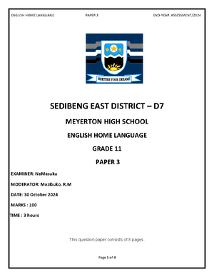 Meyerton HIGH Grade 10 Paper 2 November 2024 Verified - GAUTENG ...