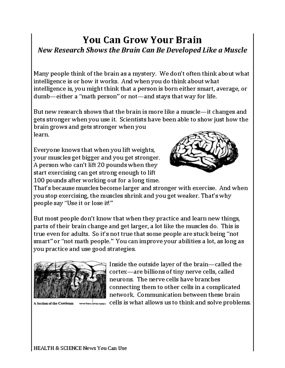 Grow Your Brain - !"#$%&'$()"*$!"#)$+)&,'$ - Studocu