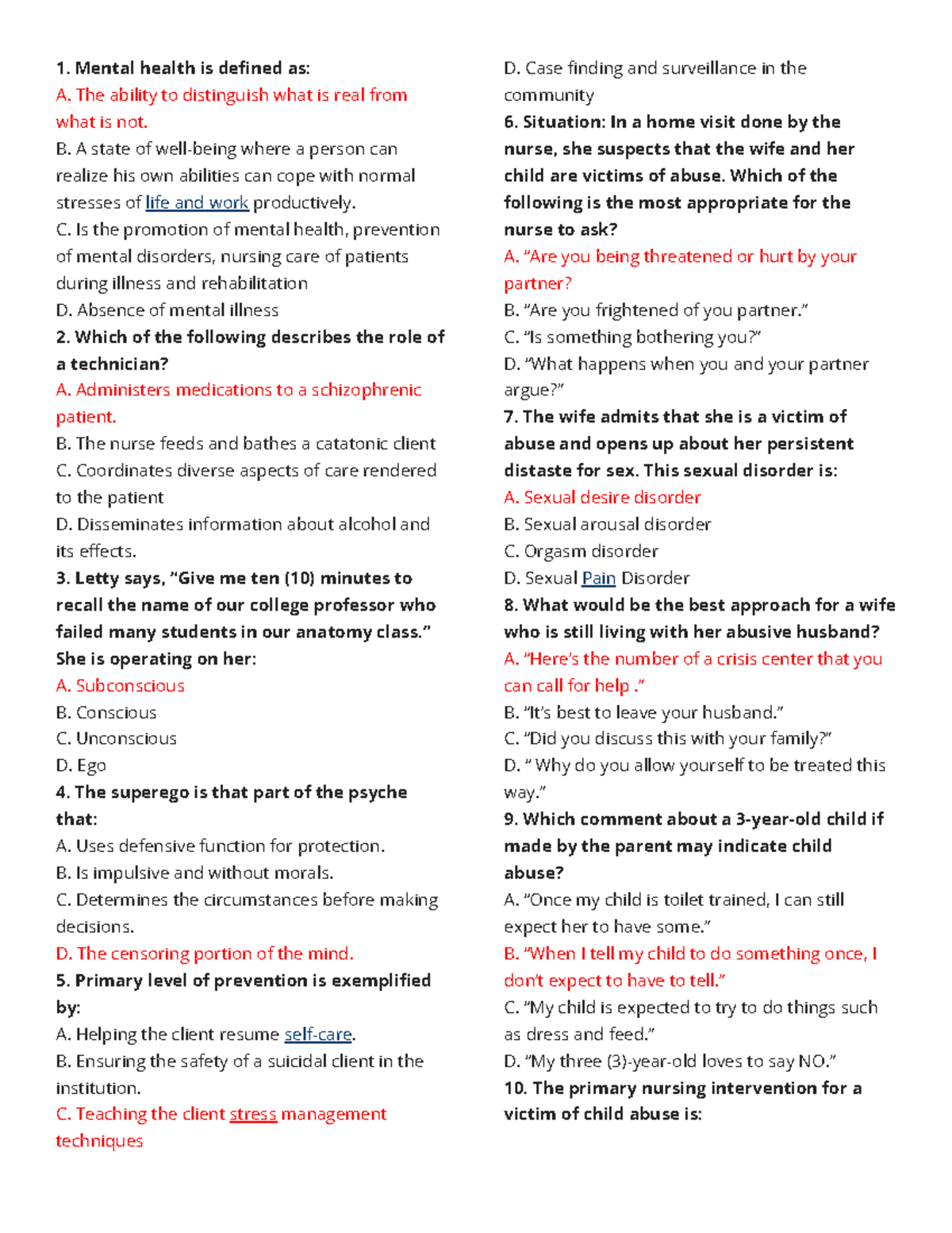 Mental Health Overview - FFF Comprehensive Study Guide - Studocu