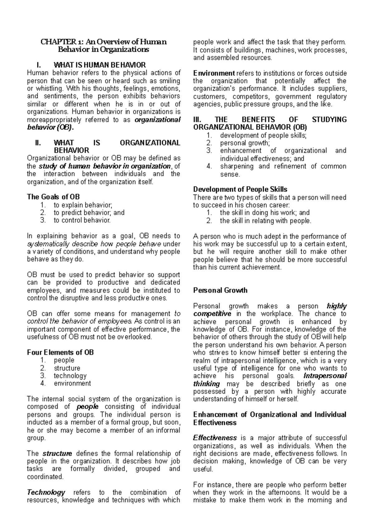 BA 213 - Human Development Chap 1 Notes - CHAPTER 1: An Overview of ...