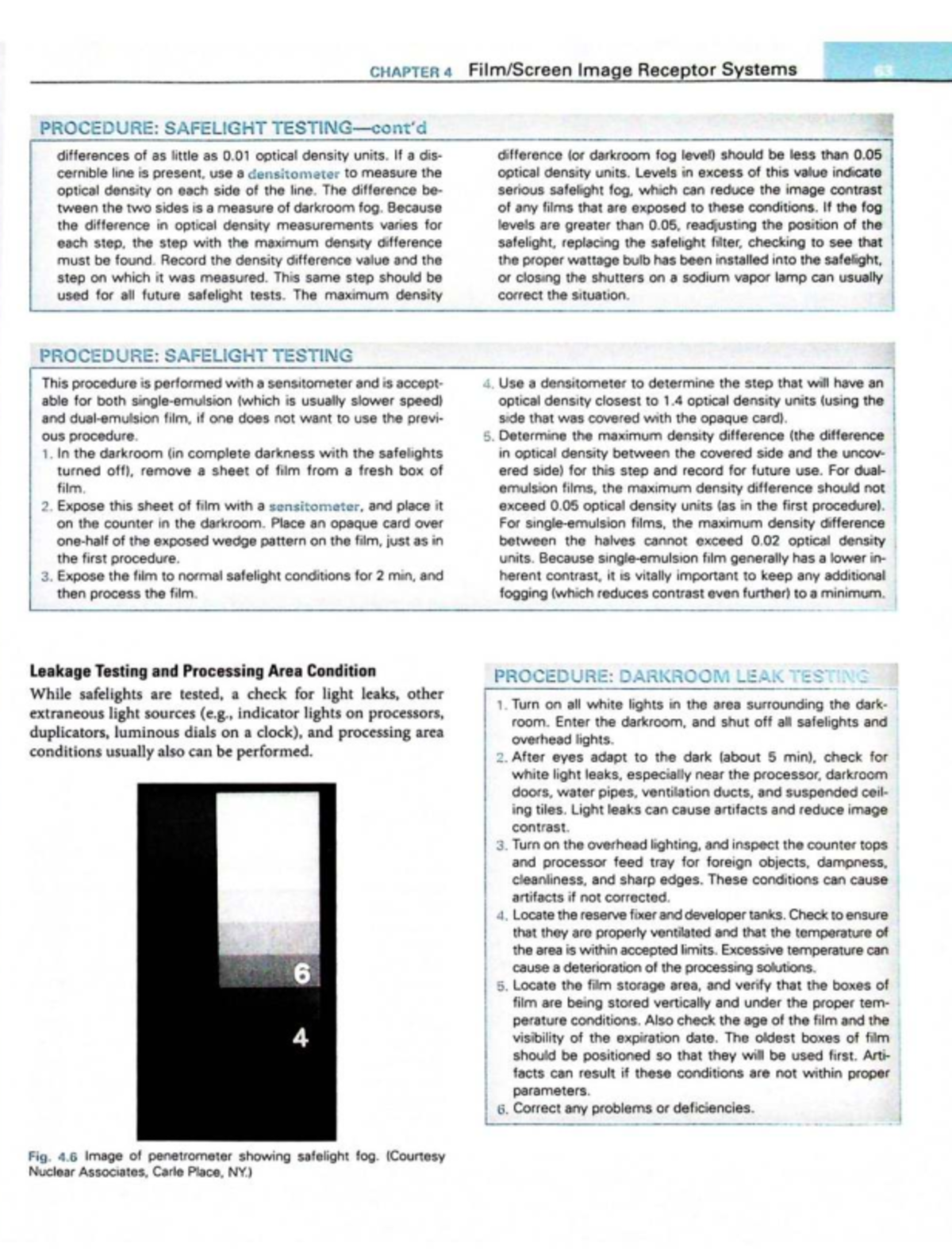 CHAPTER 4 Image Receptor Systems: Safelight Testing & Film Storage ...