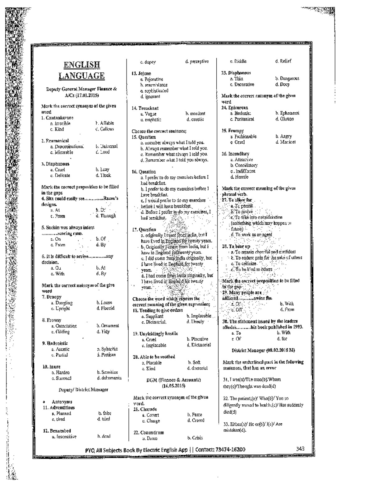 ENGLISH LANGUAGE 13: Antonyms, Synonyms, and Idioms Practice - Studocu