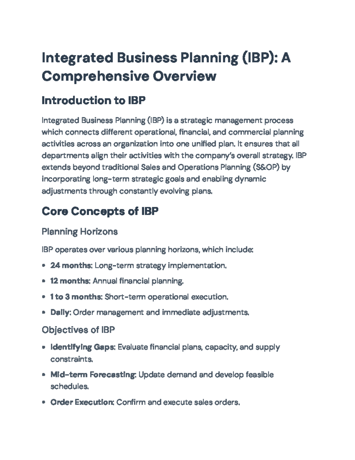 Integrated Business Planning (IBP): Comprehensive Overview - Integrated ...