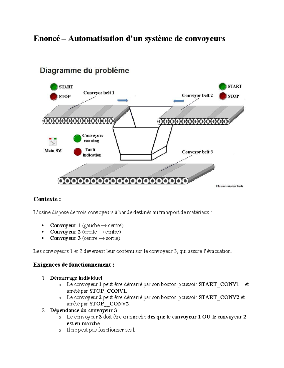 Exercice 1 : Automatisation des Systèmes de Convoyeurs - Studocu