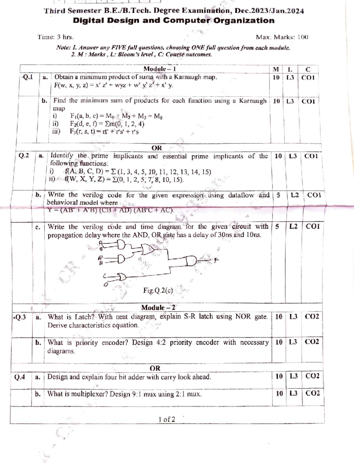 BCS302 - DDCO 3rd Sem Final Exam Question Paper - Studocu