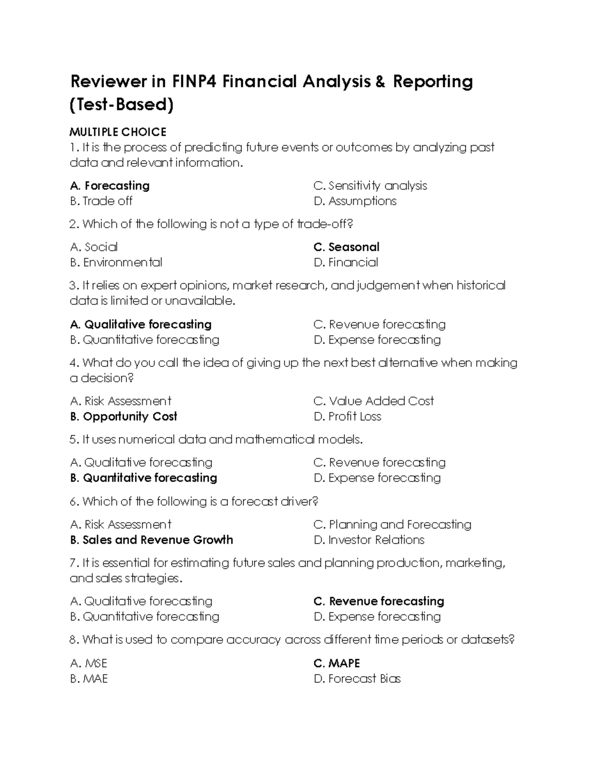 Reviewer in FINP4 Financial Analysis & Reporting - Final Term Test ...