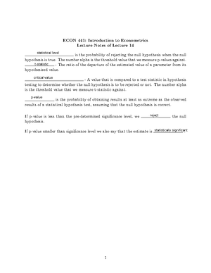 [Solved] Introduction Part 1 and Week 1 Discussion - Econometrics (ECON 641) - Studocu