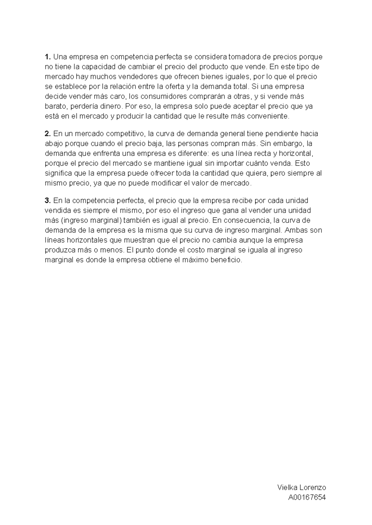 U5-A1-Explicación de la Competencia Perfecta en Economía I - Studocu