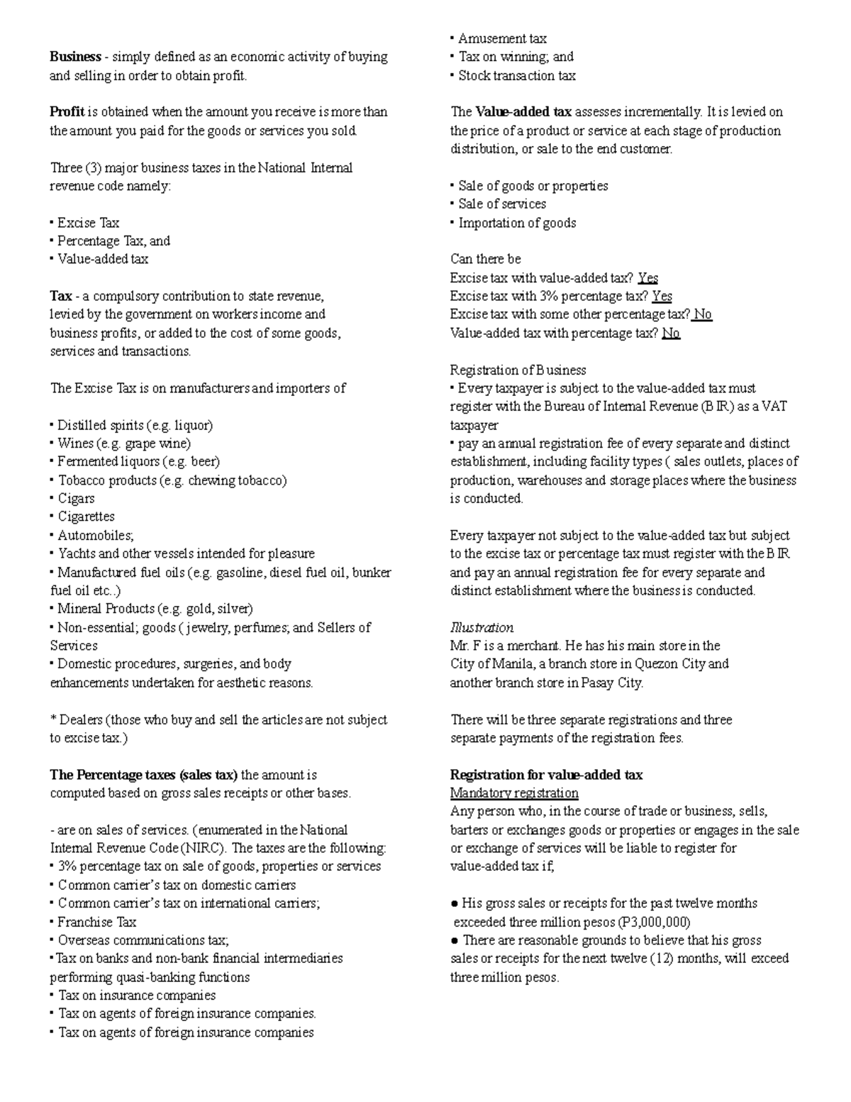 Business Taxation Overview: Key Concepts and Regulations - Studocu