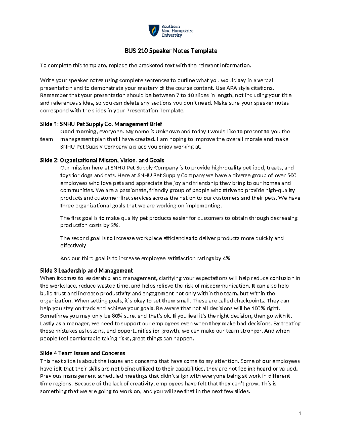 BUS 210 Module 7 Presentation Speaker Notes Template - Studocu