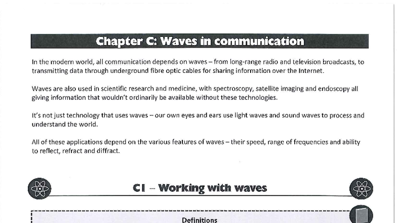 Unit C1: Waves in Communication - Revision Notes and Questions - Studocu