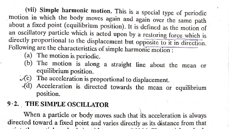 Chpt 1-2: Simple Harmonic Motion & Simple Oscillator Overview - Studocu