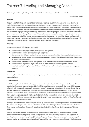 Chapter 5 Leading and Managing Teaching and Learning in Schools ...