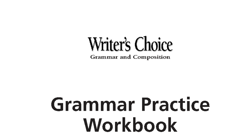 Grammar Practice Workbook Grade 9: Comprehensive Exercises and Key ...