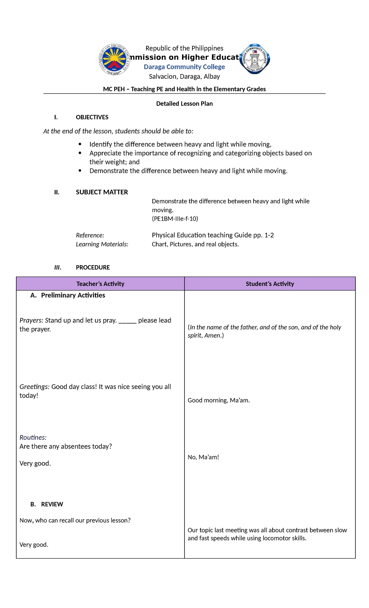 Detailed Lesson Plan for English IV: Sequencing Events in Stories - Studocu