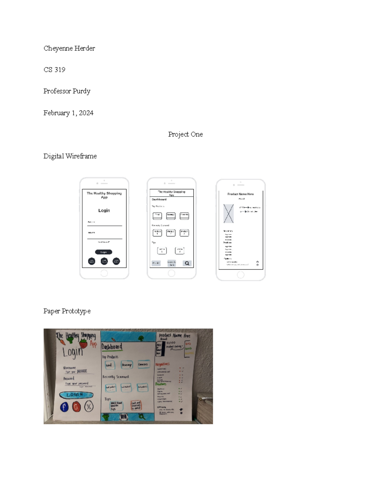 CS 319 Project One: Digital Wireframe & Paper Prototype Analysis - Studocu