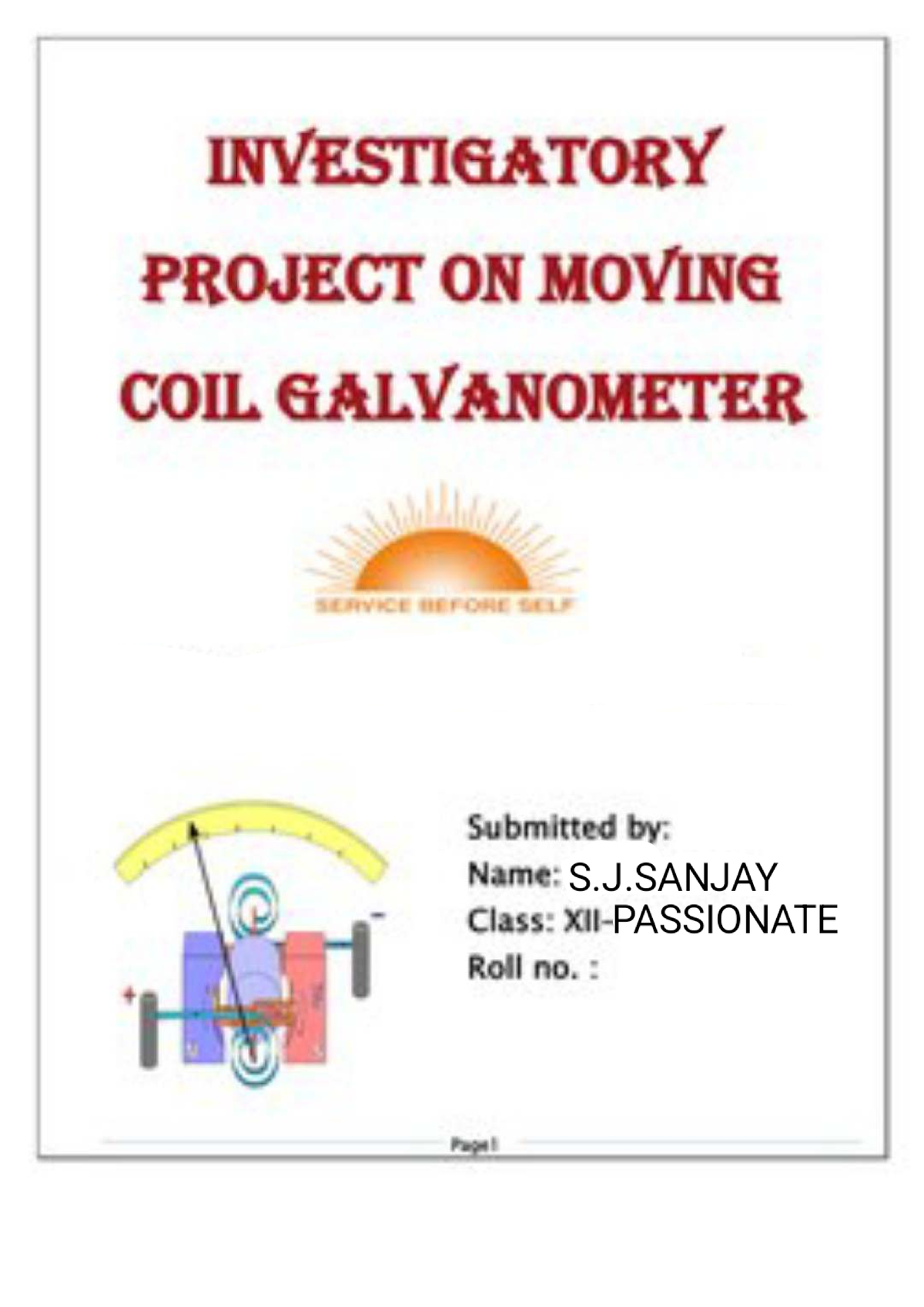 Investigatory Project on Moving Coil Galvanometer - CBSE Class 12 - Studocu