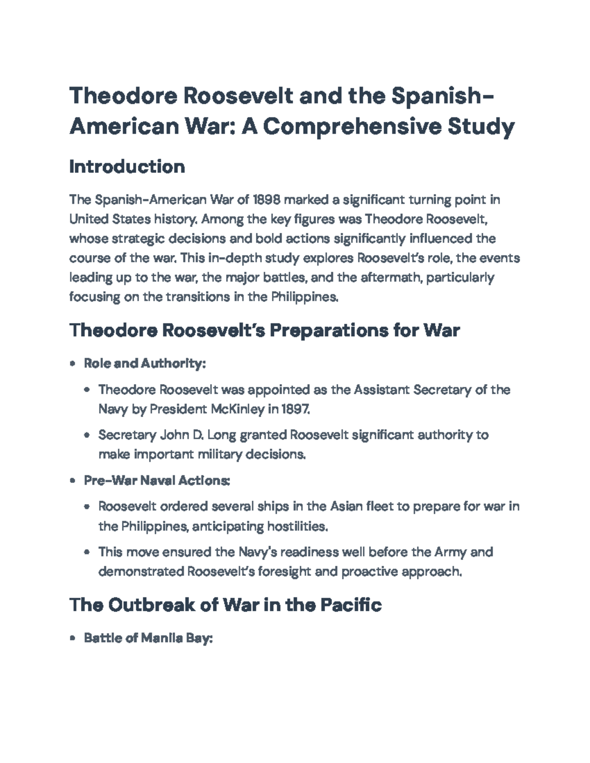 Theodore Roosevelt's Role in the Spanish-American War: An In-Depth ...