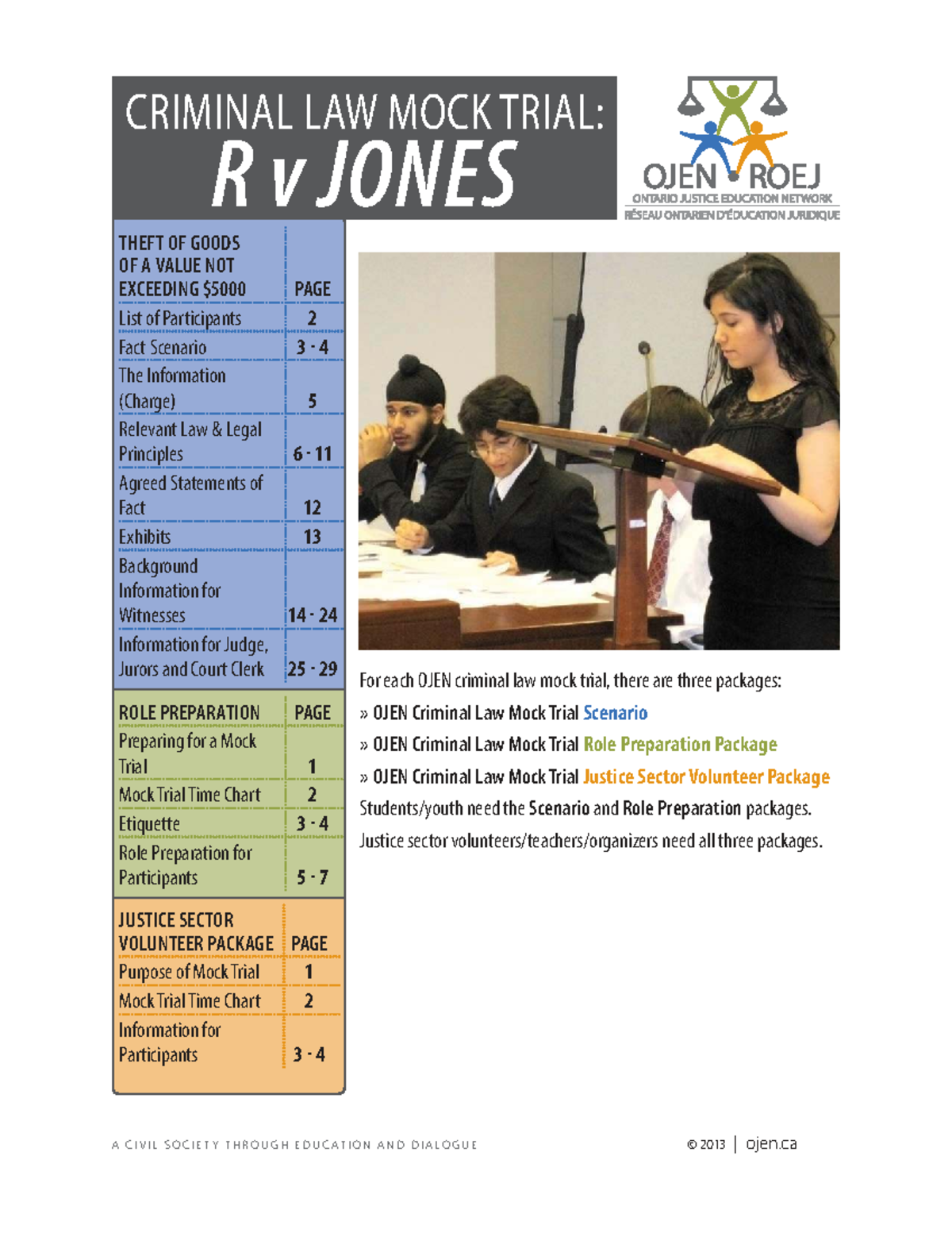 OJEN Criminal Law Mock Trial: R v. Jones - Theft of Goods Scenario ...