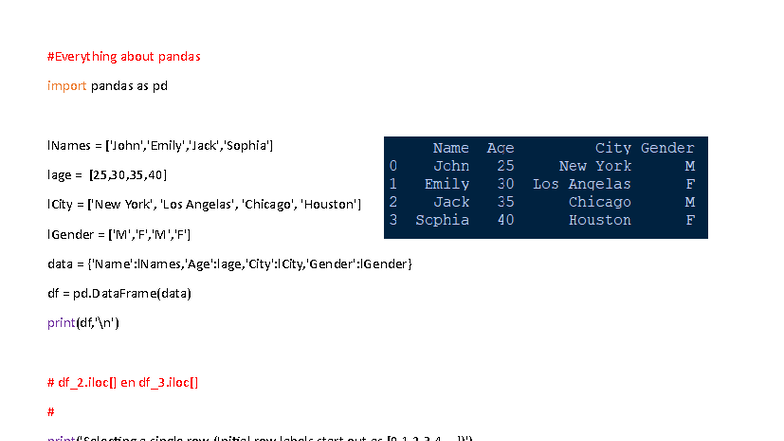Pandas Overview: DataFrame Creation, Indexing, and Visualization - Studocu