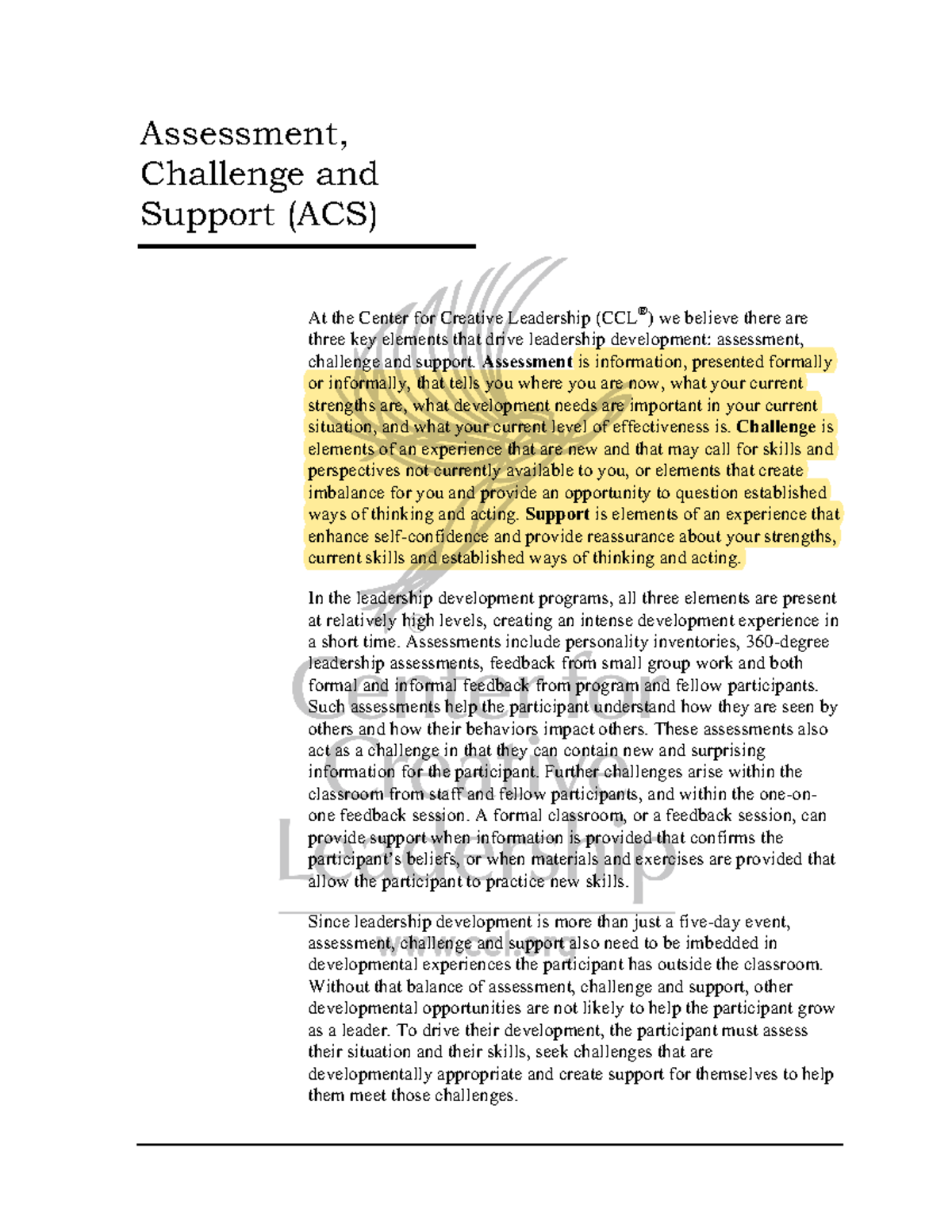 CCL Leadership Development: Understanding Feedback & Support Model ...