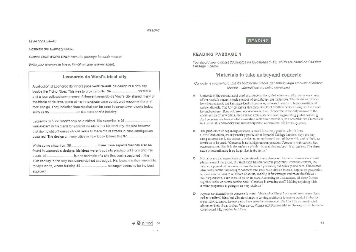 Reading Test 3 - Summary and Questions on Leonardo's City and Steam ...