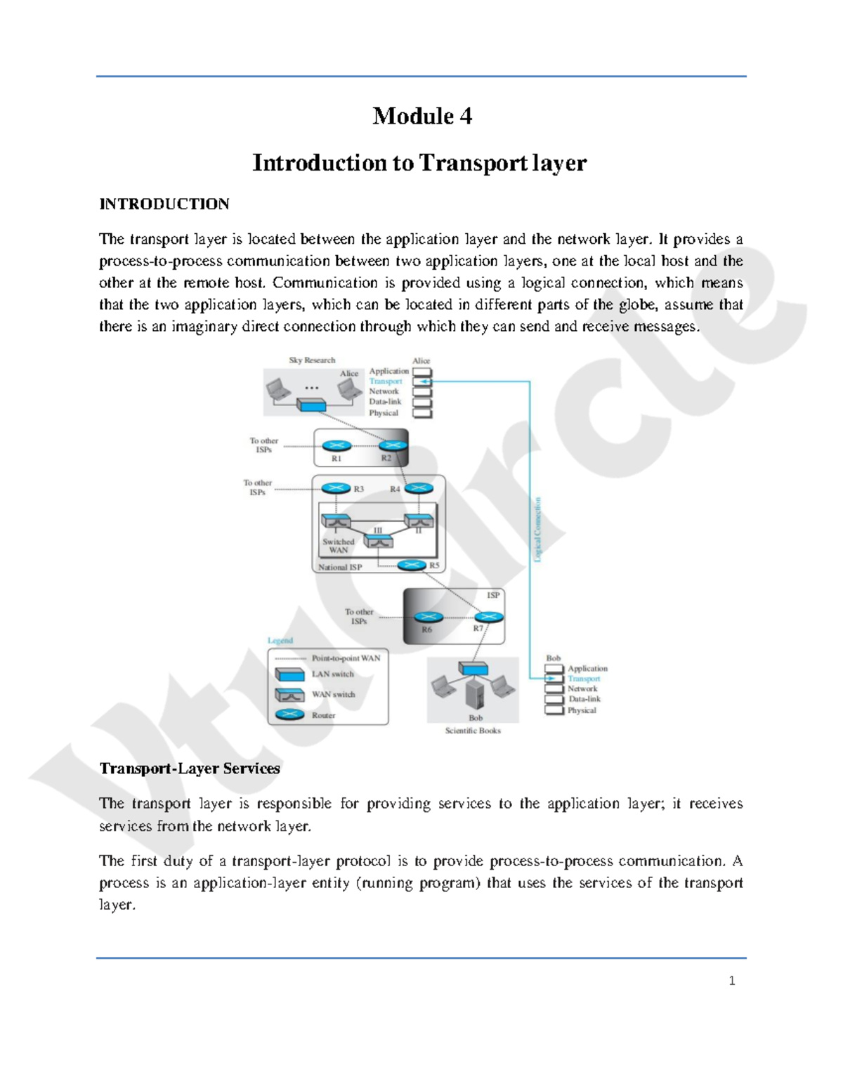 CNP 702 Module 4: Overview of the Transport Layer Functions - Studocu