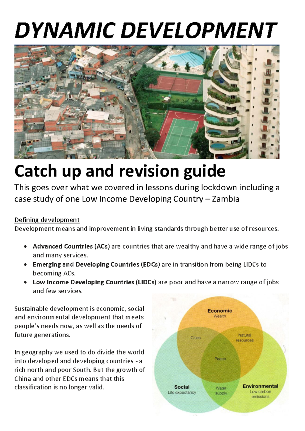 Dynamic Development: Revision Guide on Zambia's Growth (Geography ...