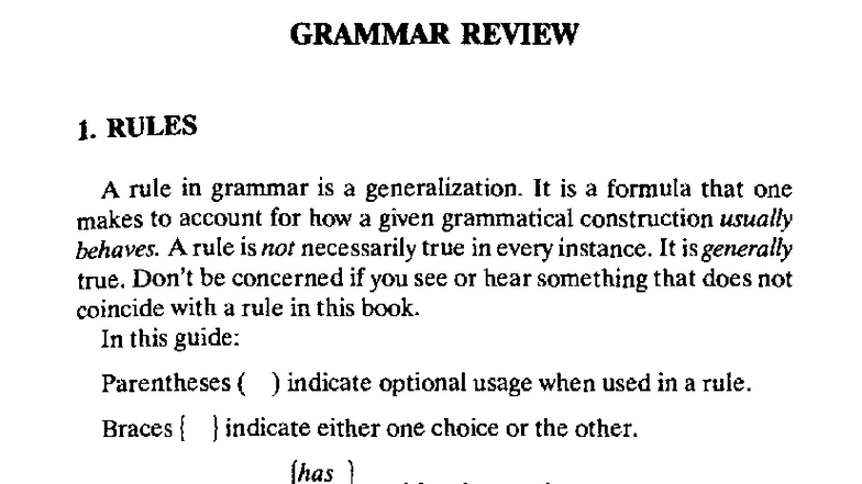 Grammar Review: Key Rules and Sentence Structure (ENG 101) - Studocu
