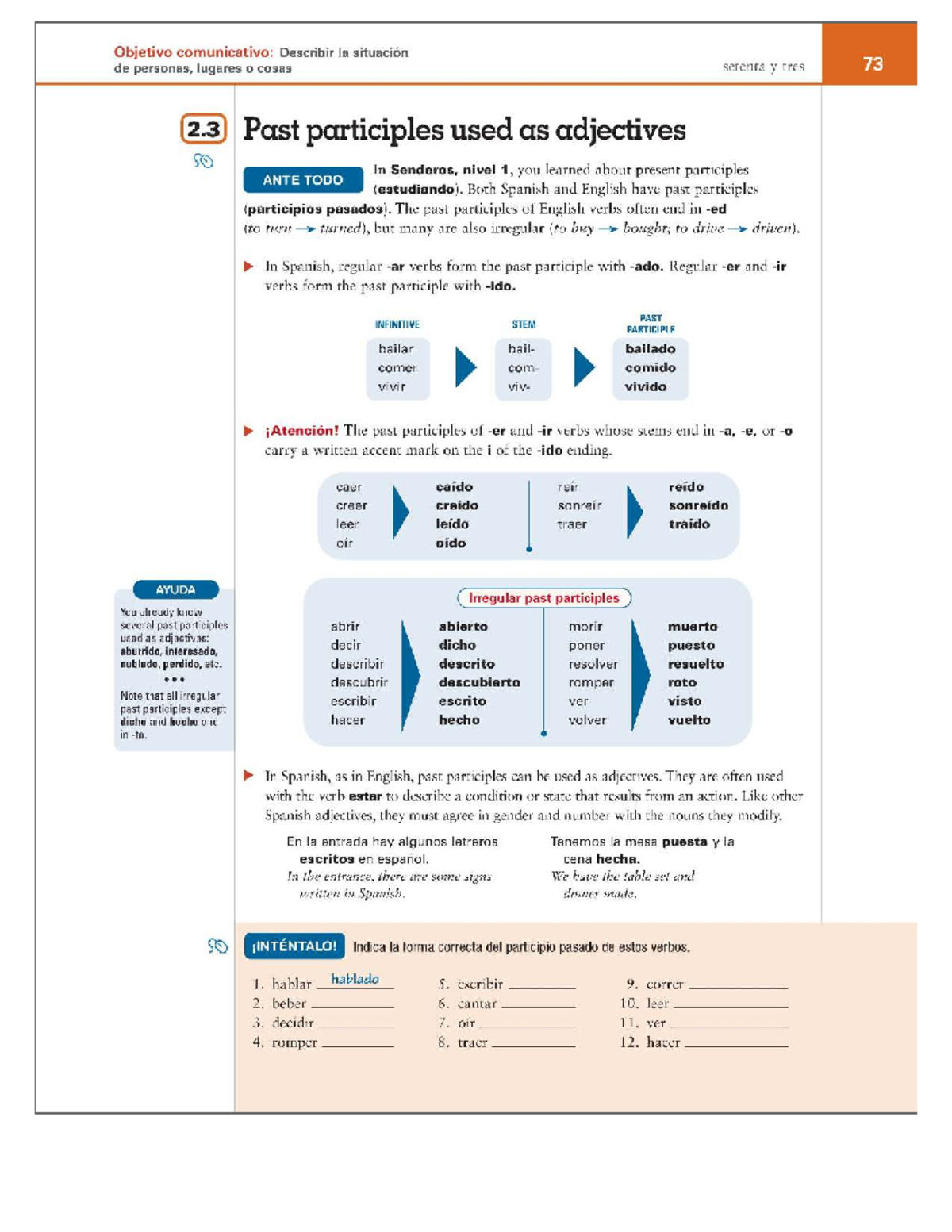 Estructura 2: Uso de Participios Pasados como Adjetivos en Español ...