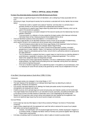 Critical Legal Studies - Jurisprudence Critical Legal Studies There are ...