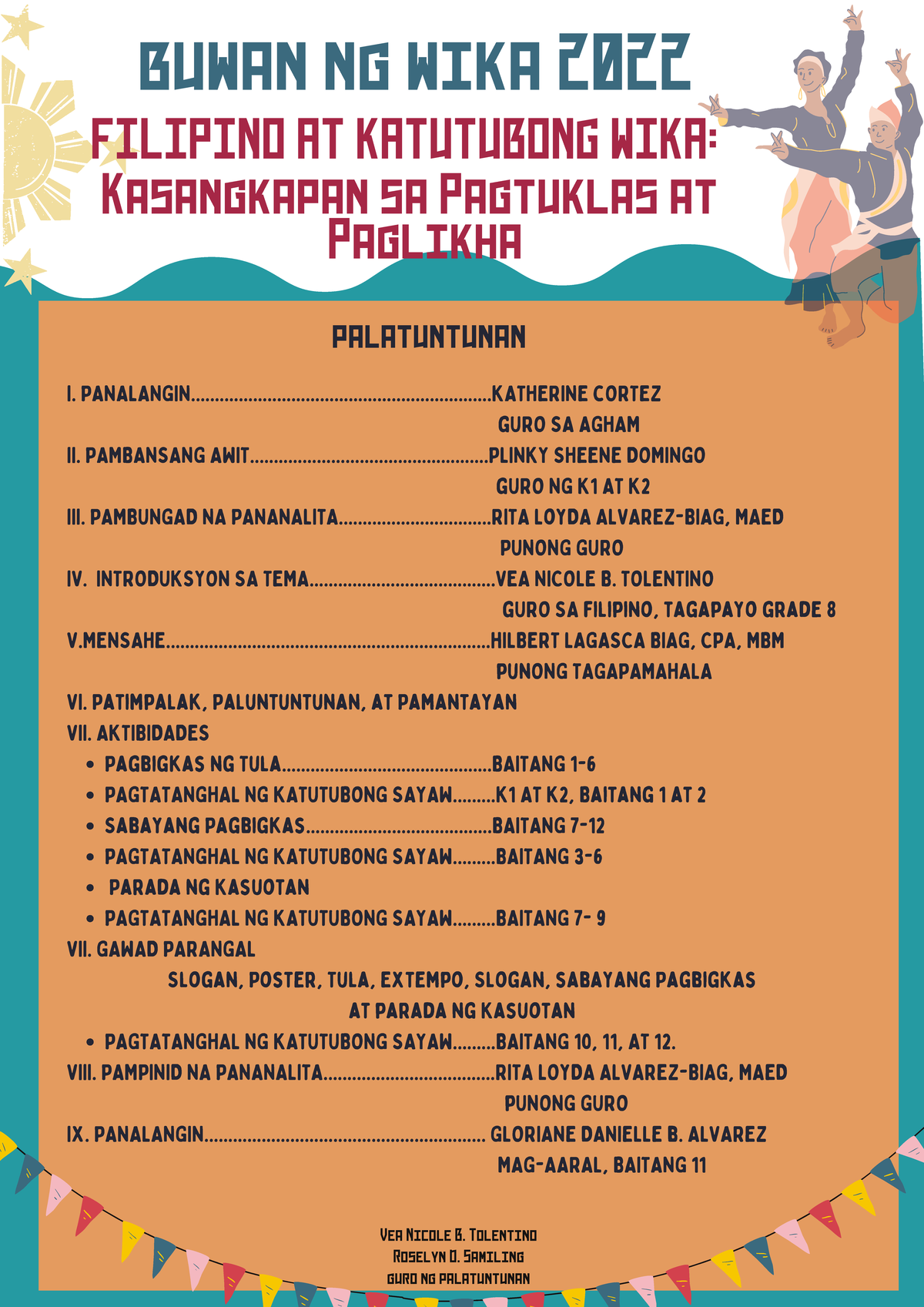 Buwan ng Wika 2022: Programa ng mga Aktibidad at Pagtatanghal - Studocu