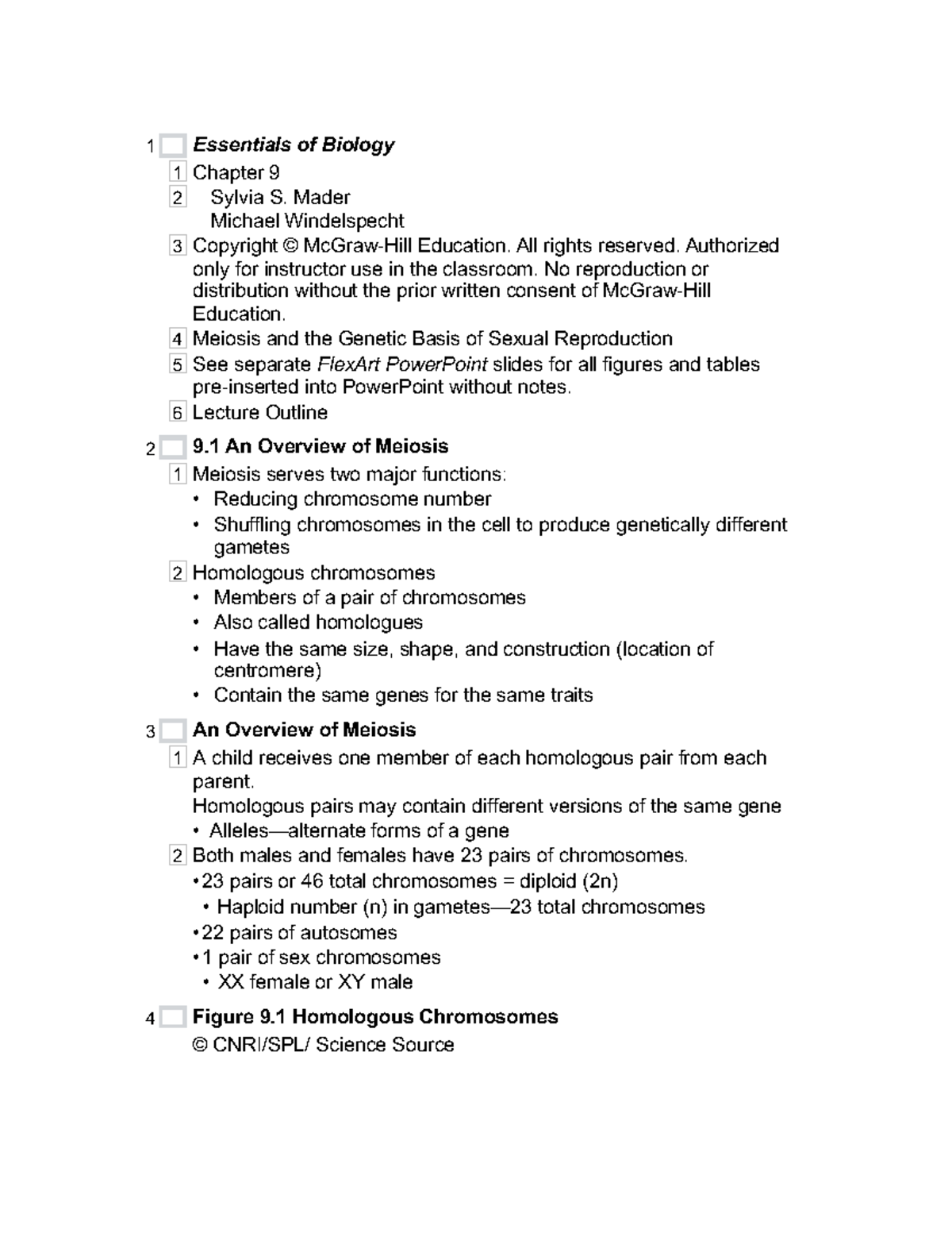 Biology 101: Chapter 9 Notes on Meiosis and Sexual Reproduction - Studocu