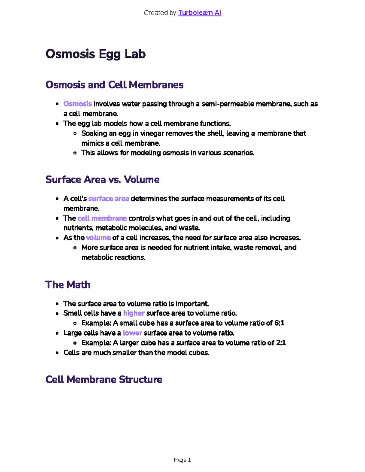 Biology 11: Osmosis and Cell Membrane Lab Insights - Studocu