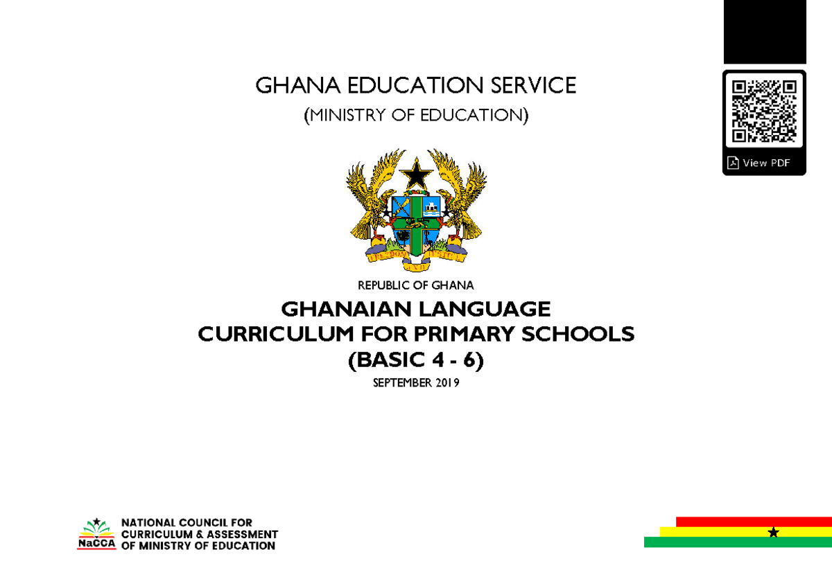 Ghanaian Language Curriculum: Primary B4-B6 Overview and Guidelines ...